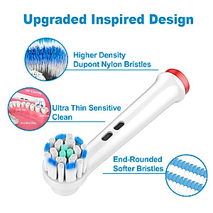 HOMMYARK Sensi Ultrathin Toothbrush Replacement Brush Heads 12 Pack for Oral B Braun Electric Toothbrush with 2 Pcs Brush Head Replacement Protection Covers
