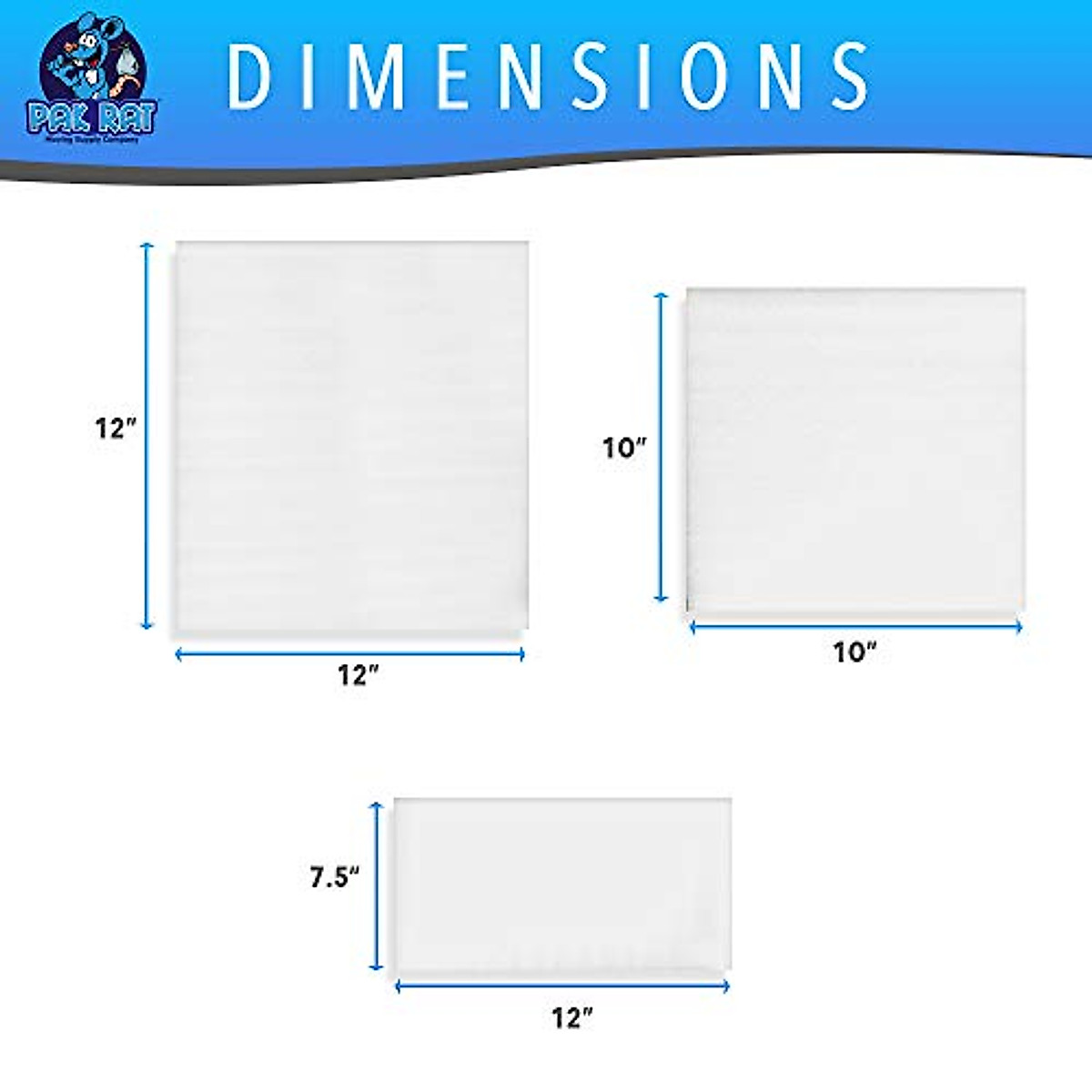 (3 Sizes) 50pc PREMIUM Cushion Foam Pouches or Sheets for Packing, Protection Wrap for Dishes, Plates, Glass, Cups, Mugs, Chinaware, Porcelain, and Valuables for Moving and Storing Supplies by Pak Rat