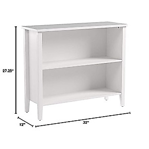 Kings Brand Furniture - 2-Shelf Wooden Bookcase Bookshelf Display Storage and Organizer, White