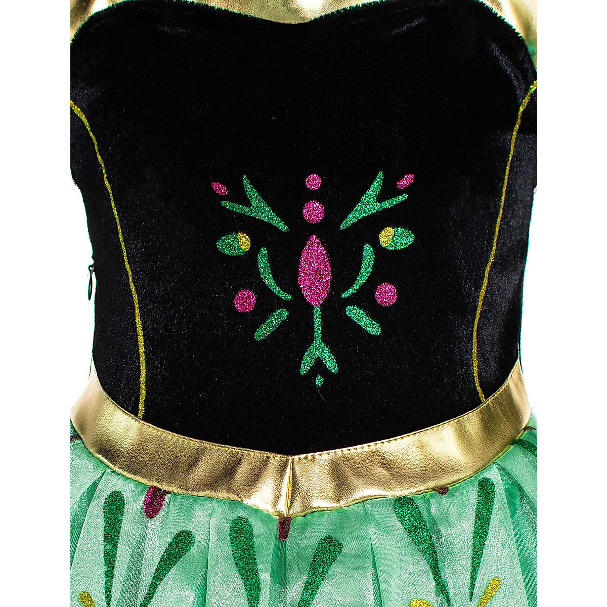 Party Chili Princess Costumes Birthday Party Fancy Dress Up for Little Girls with Wig,Crown,Mace,Gloves 5-6 Years (130)