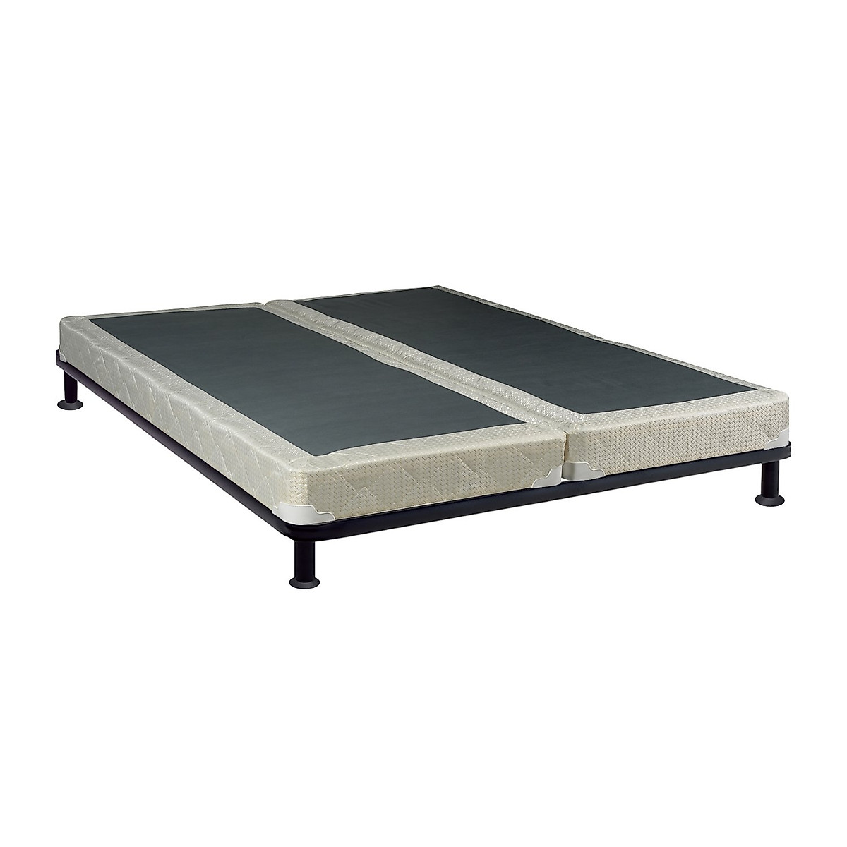 Continental Sleep, 4-Inch Sturdy Box Spring for Mattress Support-Durable and Fully Assembled, Natural Wood Foundation for Queen, White