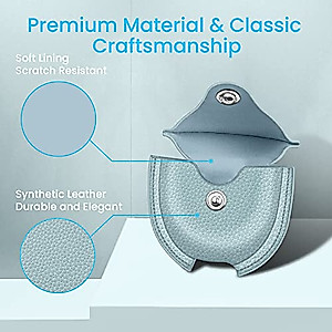 Fintie Protective Case for Pixel Buds A-Series (2021) / Pixel Buds 2 (2020), Premium PU Leather Slim Fit Metal Snap Closure Portable Cover Skin with Keychain, Ice Blue