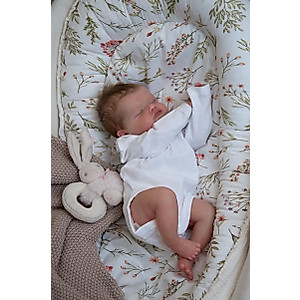 ROSHUAN Realistic Newborn Baby Dolls 20 inch Asleep Lifelike Reborn Baby Dolls Vinyl Soft Cloth Body Real Life Baby Dolls Sleeping Bebe Doll White Clothes for Boys Girls Gifts