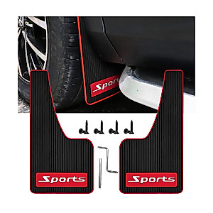 2Pcs Car Mud Flaps Fender Splash Guards, PVC Mudguard Fender Flares with Hardware Front and Rear, Universal Sports Mud Flaps Guards Splash, Exterior Accessories for Car Sedan SUV Trucks (Sports)