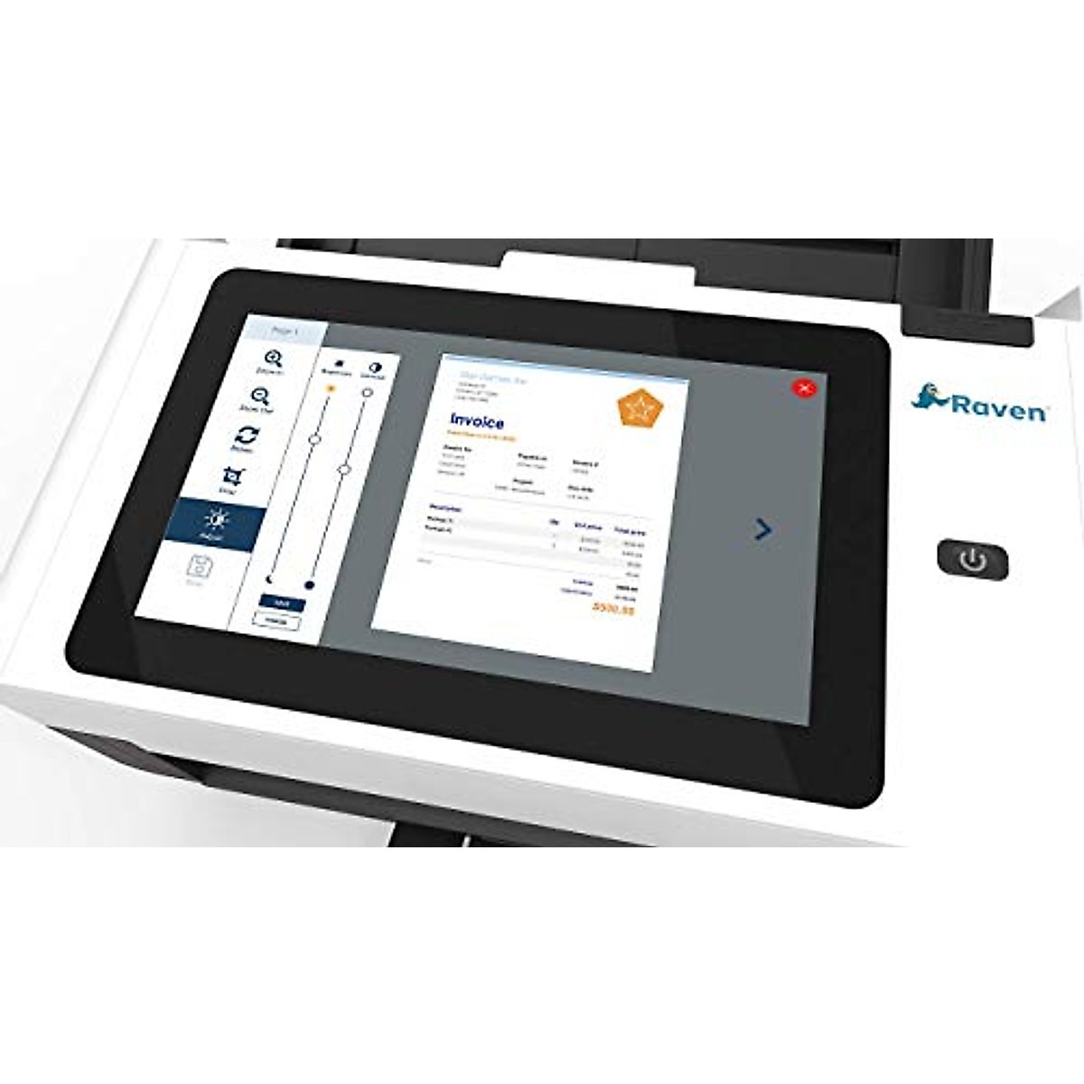 Raven Pro Document Scanner - Huge Touchscreen, High Speed Color Duplex Feeder (ADF), Wireless Scan to Cloud, WiFi, Ethernet, USB, Home or Office Desktop