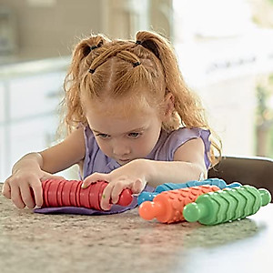 READY 2 LEARN Paint and Clay Texture Rollers - Set of 4 - Textured Dough Rolling Pins for Kids - Open-Ended Patterns for Crafts and Decoration