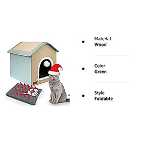MARUNDA Heated Cat Houses for Outdoor Cats in Winter, Heated cat House for Indoor and Kitty Shelter for Your Pet to Stay Warm and Cozy,Easy to Assemble.(2 Step Finish)