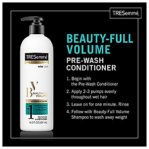 TRESemmé Pre-Wash Conditioner, Beauty Full Volume, 16.5 oz(Pack of 4)