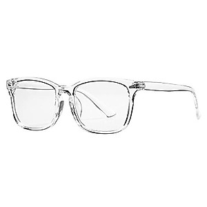 COASION Clear Glasses for Women Men Square Frame Fake Non-prescription Eyeglasses (Transparent)