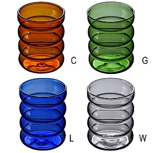 URMAGIC Swirl Drinking Glasses, 10Oz Wave Shape Glass Cup,Clear Beer Glasses,Cocktail Glasses,Whiskey Glasses,Coffee Glasses,Wine Glass,Goblet Cup,Juice Glass,Beverage Cups