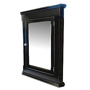 Ludwig Black Vintage Recessed Medicine Cabinet/Solid Wood & Handmade