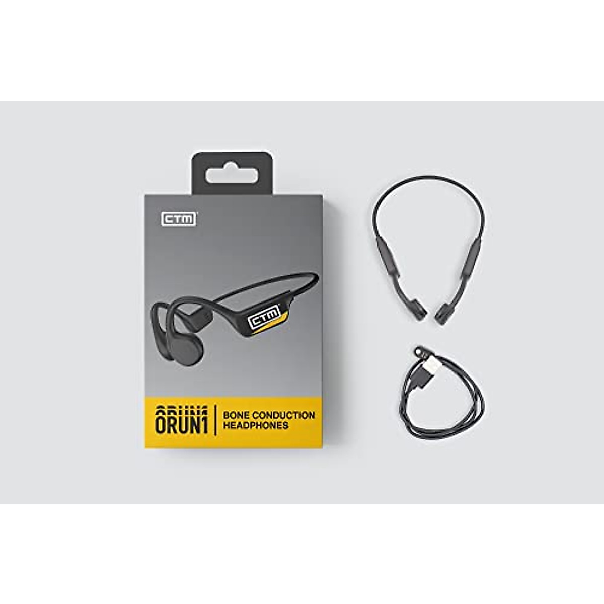 CTM ORUN1 Wireless Bone Conduction Headphones BT Open-Ear Sport Headphones - Sweat Resistant Lightweight | by Clear Tune Monitors