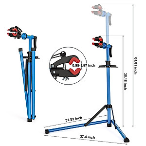TINKLE WELL Bike Repair Stand, Heavy Duty Bicycle Stand with Welded Clamp Head, Max 55 lb, Quick Release Devices, Ideal for Rack Road Mountain Bikes Repair Stand