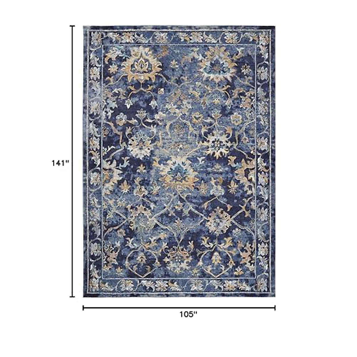 LR Home Gala Collection Area Rug, 8'9" x 11'9", Indigo Multi