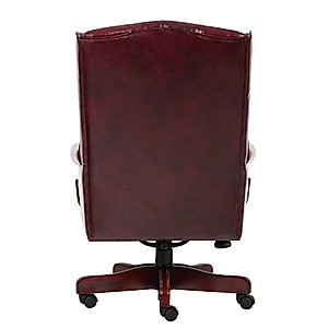 Boss Office Products Wingback Traditional Chair Vinyl in Burgundy