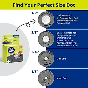 Glue Dots, All Purpose Dots, Permanent, Multi-Surface, Double-Sided, 1/2", .5 Inch, 900 Dots, DIY Craft Glue Tape, Sticky Adhesive Glue Points, Liquid Hot Glue Alternative, Clear, 3 Pack