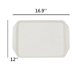 Eagrye Fast Food Serving Trays, Rectangle 16.9" x 12", Set of 6 (White)