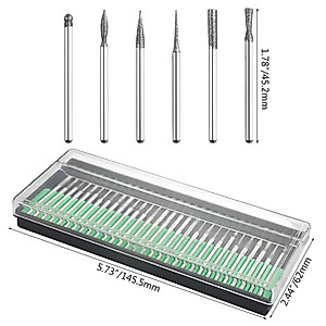 TOVOT 90PCS Assorted Diamond Burr Bits 1/8" Shank Diamond Bits for Rotary Tool Woodworking Metal Stone Engraving Carving Polishing