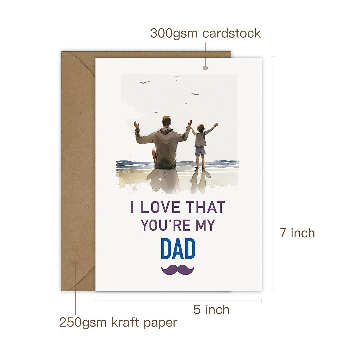 Happy Birthday Card for Dad Greeting Card for Best Dad Ever Thank you (1 Card)
