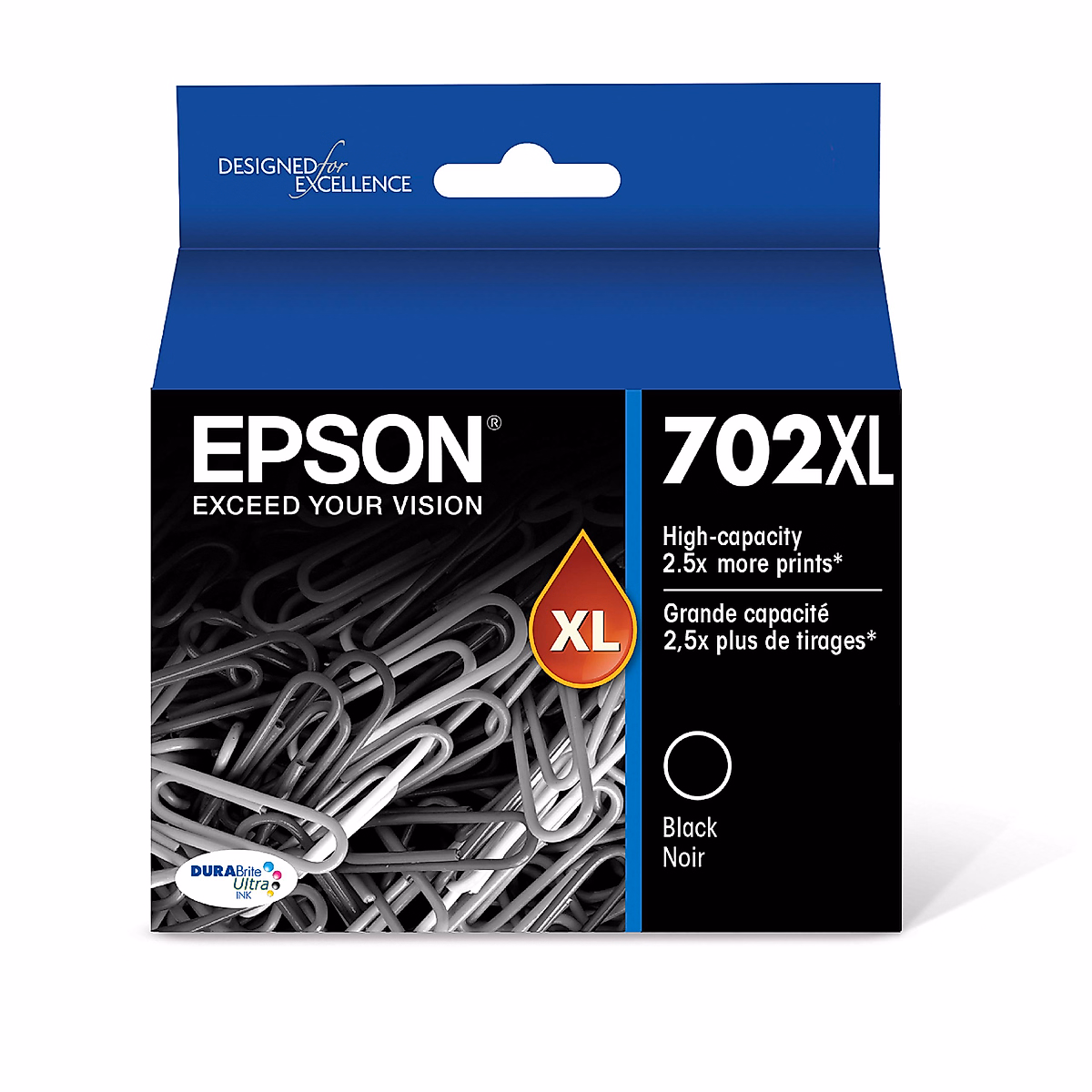 Epson T702120-BCS DURABrite Ultra Black and Color Combo Pack Standard Capacity Cartridge Ink & T702XL120-S DURABrite Ultra Black High Capacity Cartridge Ink