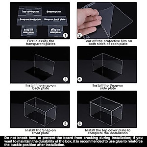 MECCANIXITY Acrylic Display Case Plastic Box Cube Storage Box Clear Small Assemble Dustproof Showcase 14.1x10.2x8 Inch for Collectibles Items