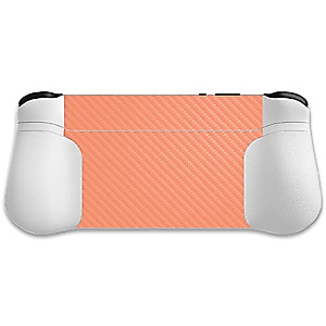 MightySkins Carbon Fiber Skin Compatible with Logitech G Cloud Gaming Handheld - Solid Peach | Protective, Durable Textured Carbon Fiber Finish | Easy to Apply | Made in The USA