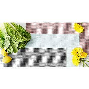 DII Fridge Liner Collection Non-Adhesive, Cut to Fit, 12x24, Aqua Lattice, 6 Piece