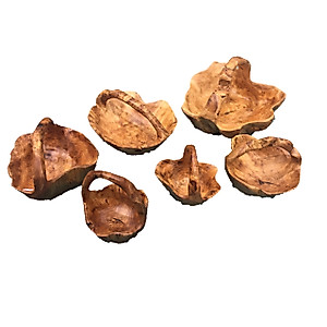 Live Edge Wood Basket with Handle (Large 14-15")