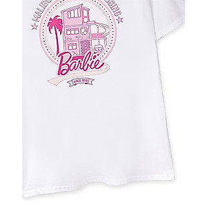 Barbie Women's Malibu Off Campus White T-Shirt | Iconic Brand | Fashionable Short Sleeved | Comfortable Retro Fit Movie Merchandise - X-Large