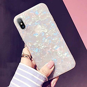 J.west iPhone Xs Max Case, Luxury Opal Sparkle Bling Design Crystal Clear Soft TPU Silicone Back Protective Phone Case Cover for Girls Women for Apple iPhone 10xs Max 6.5 inch (Colorful)