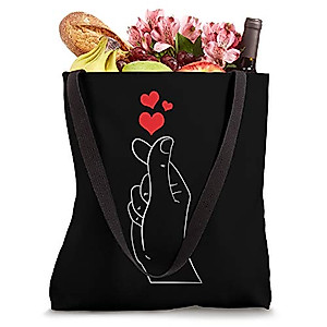 Finger Heart Korean K-Pop Fan K-Drama Oppa Lover Tote Bag