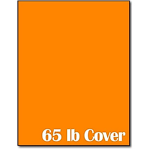 65lb Cover Cardstock Paper - 8.5 x 11 inch - 25 Sheets (Bright Orange)