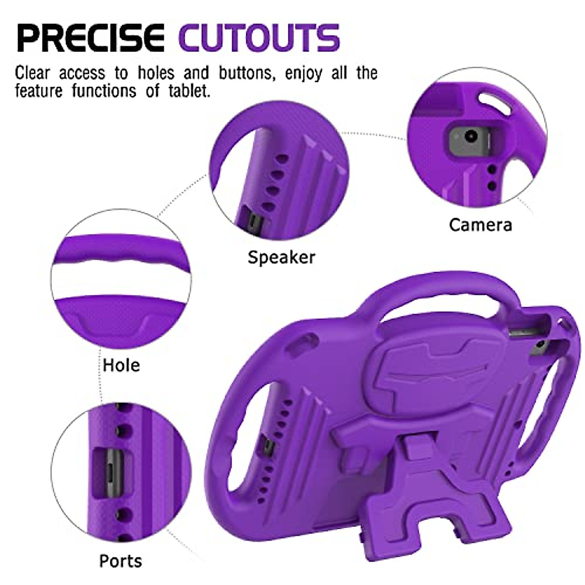 AVAWO Kids Case for iPad 10.2 9th & 8th & 7th Generation, iPad 10.2 2021/2020/2019 Case - with Shoulder Strap - Light Weight Shock Proof Handle Stand Kids Friendly Case for All iPad 10.2 inch, Purple