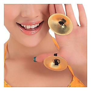 Happy Will 4 Pcs Alloy Belly Dance Finger Cymbals Finger Zills