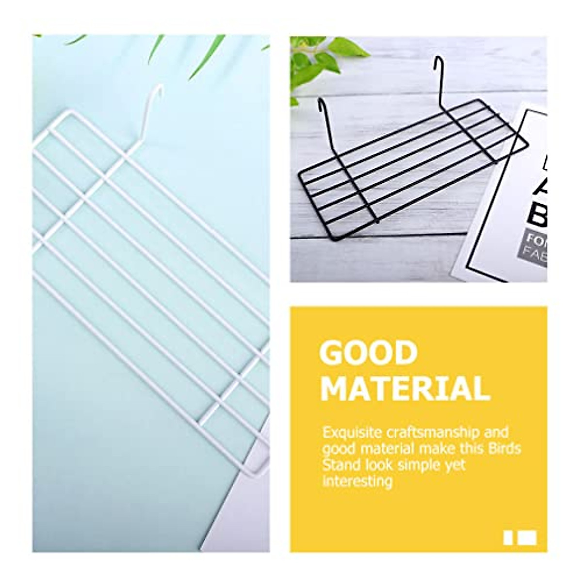 Ipetboom Bird Cage Bird Toys 2pcs Parrot Metal Perch Platform Bird Stand Shelf Parakeet Patio Sundeck for Budgie Cockatiel Conure Cage Accessories Bird Cage Bird Toys