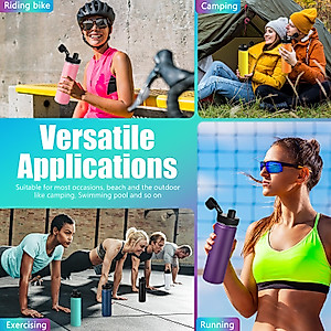 8 Pieces 22 oz Sports Water Bottle Wide Mouth Canteen Spout Bottle Bulk Insulated Water Bottle with Leakproof Spout Lid Stainless Steel Vacuum Water Flasks for Gym Sports Travel (Multi Colors)