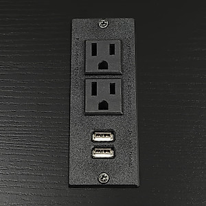 BINELUCOLU Mobile Stand Up Desk, 27.5-45.3in Height Adjustable Standing Desk with Keyboard Tray Hooks USB Interfaces& Socket Rolling Laptop Cart Computer Workstations