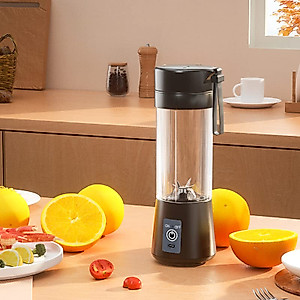 SHIDIAN Portable Blender, Personal Blender for Shakes and Smoothies, Blender shake Smoothie for Kitchen Personal Size Blenders with Rechargeable USB, 380Ml Traveling Fruit Veggie Juicer Cup With 6 Blades (Black)