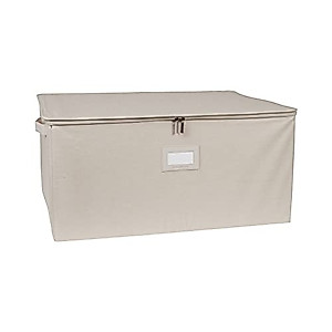 Covermates Keepsakes - Zip-Top Storage Box - Heavy Duty Polyester- Reinforced Handles - Stackable Design - Indoor Storage-Beige Heather