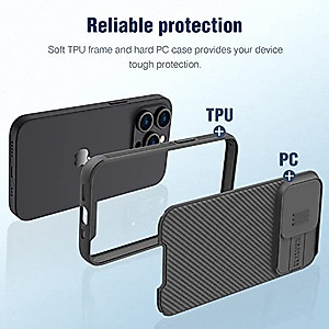 Nillkin for iPhone 14 Pro Max Case with Slide Camera Cover [Lens Protection] CamShield Pro Anti-Scratch & Shockproof Protective Phone Case for iPhone 14 Pro Max 6.7 inch - Black