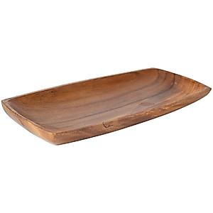 Home Essentials 92656 Rectangular Acacia Wood Tray, 13-inch Length