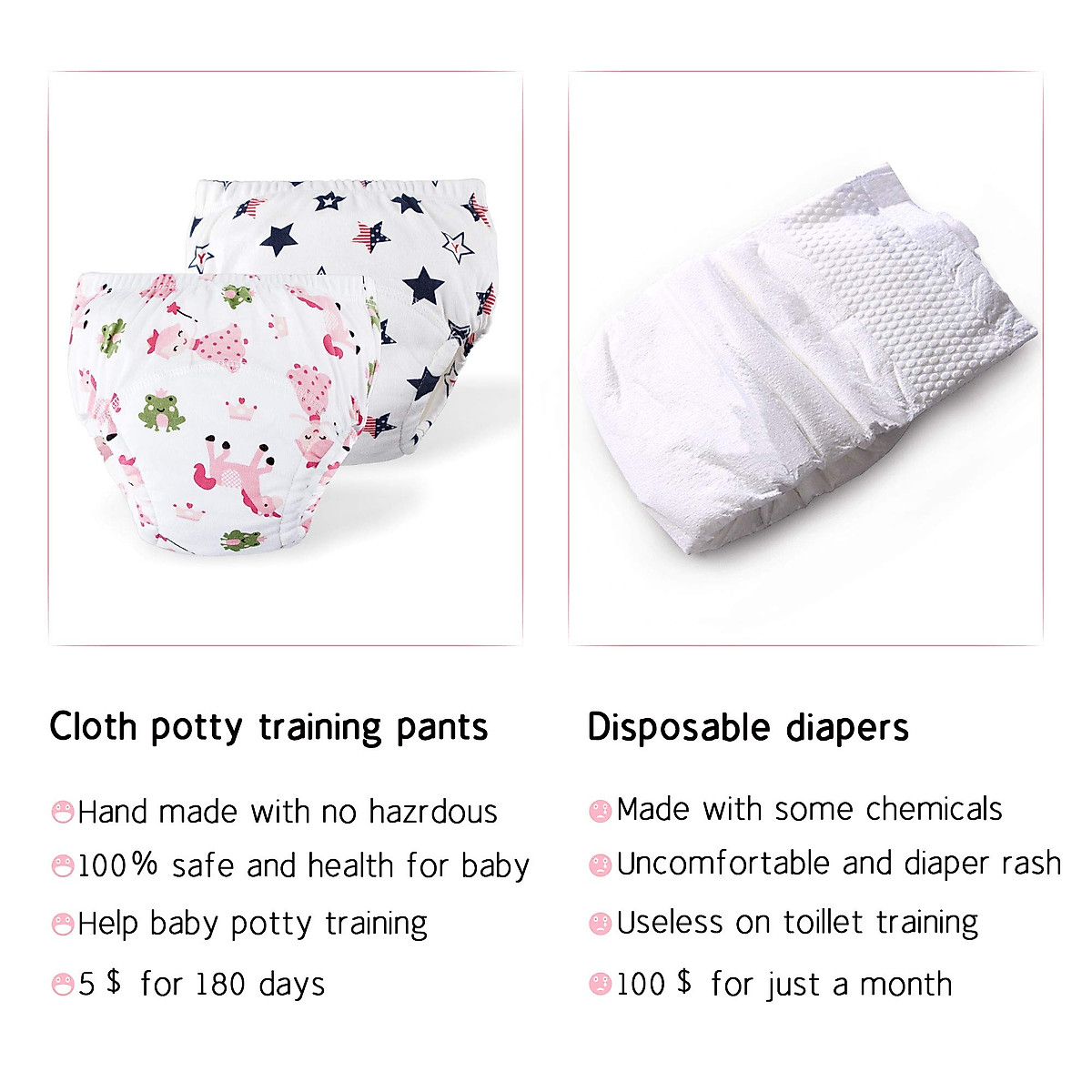 Toddler Girls Training Pants 4 Pack,Baby Girls Cotton Training Underwear,Potty Training Underwear Girls MUL 3T