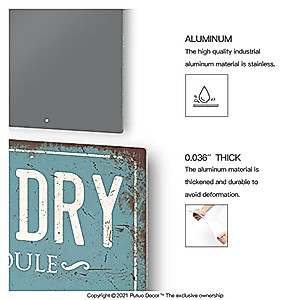 Putuo Decor Funny Laundry Room Decor Metal Tin Sign 12" x 8" (Laundry Schedule)