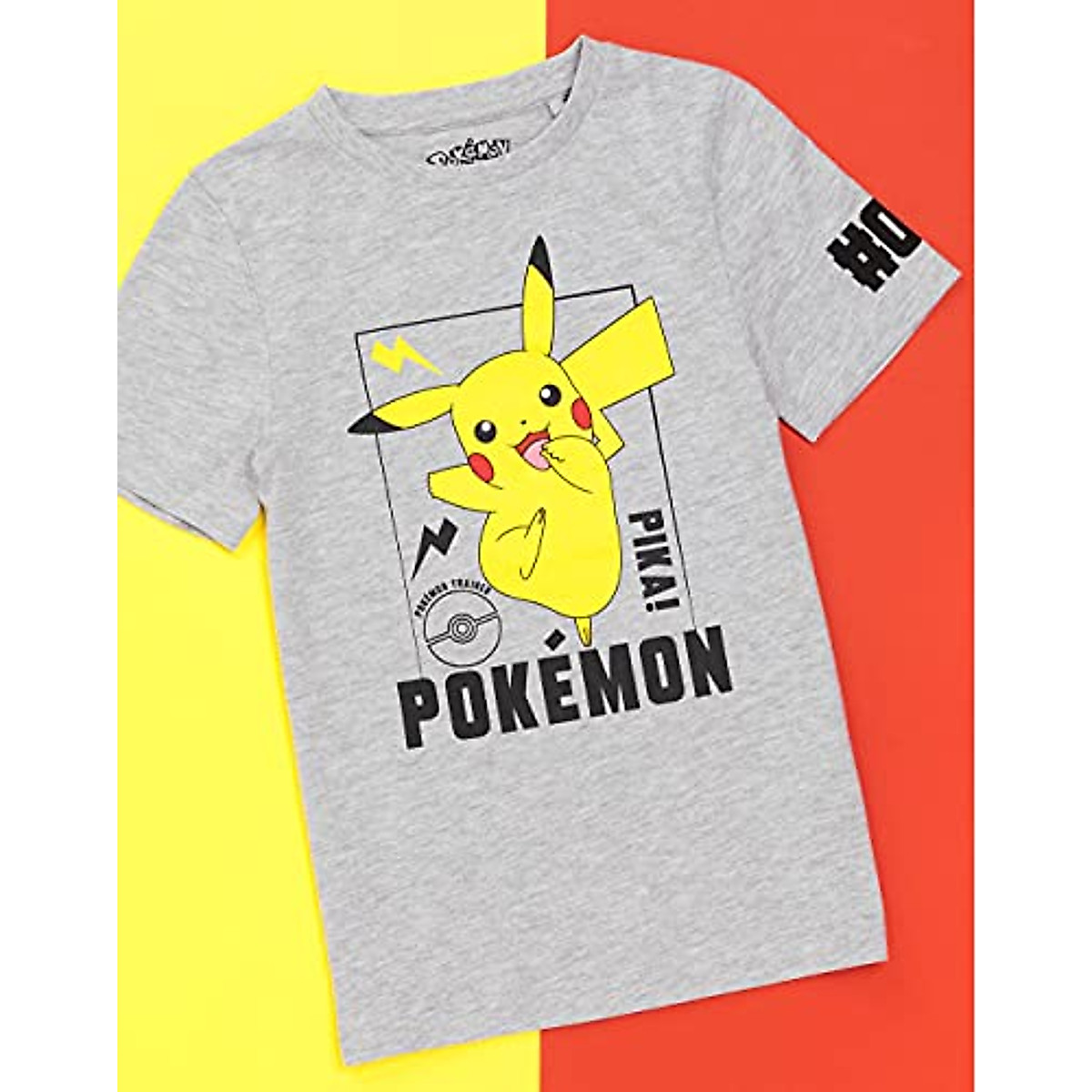 Pokemon T-Shirt for Boys | Kids Girls Pikachu Grey Character Top | r Clothing Merchandise 9-10 Years