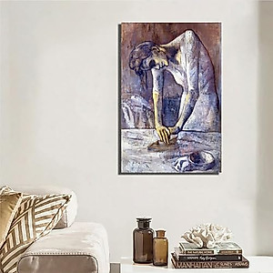 Pablo Picasso Wall Art Posters - Woman Ironing Canvas Print - Abstract Oil Painting Office, Living Room, Bedroom Framed or Unframed Fine Artwork Reproduction Posters Pictures (Unframe,8in*12in)