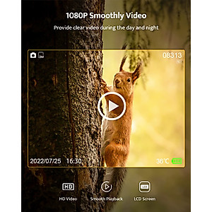 Trail Camera, 24MP 1080P Game Cameras with 850nm Infrared Night Vision, 65ft Motion Activated Deer Hunting Cam for Garden Wildlife Monitoring, IP66 Waterproof, 120° Wide Angle Detection, Easy Set Up