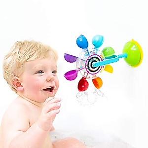 Sassy Whirling Waterfall Suction Toy for Bathtime - Stem - Ages 12+ Months, Multi