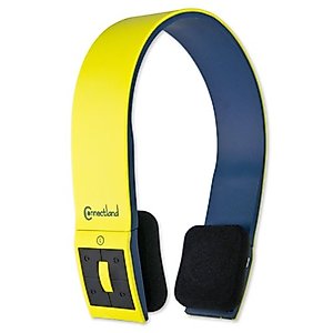 Syba CL-AUD23038 Bluetooth Wireless Stereo Headphones for Tablets, Smart Phones, Built-in Microphone, Yellow