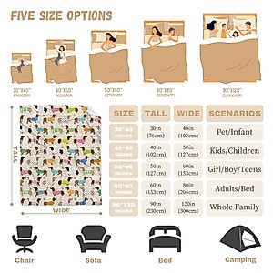 BUYYET Cute Dachshund Decor Fleece Flannel Animals Blanket Wiener Dog Dachshund Gifts Blanket for Women Lightweight Soft Cozy Throw Blanket for Bed Couch Travel Outdoor 40''x 50'' for Kids/Child