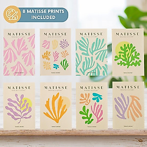 Una Haven Set of 3 Acrylic Floating Picture Frames, Color Block Unique Acrylic Decor (4x6 inch) Eclectic Cute Neon Photo Frame Set with Matisse Wall Art Included